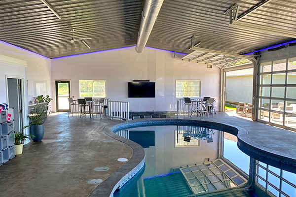 Pole Barn Enclosed Swimming Pools
